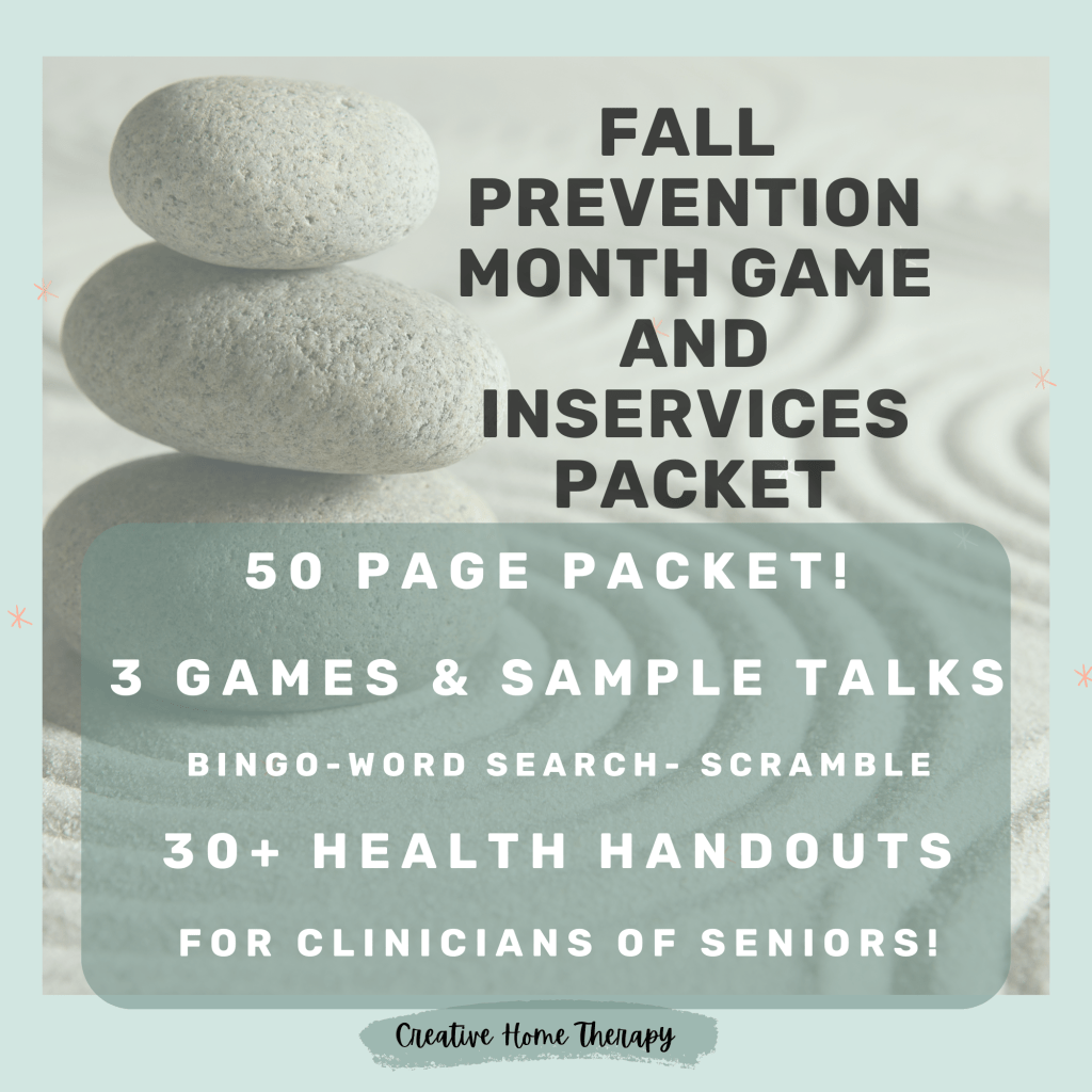 Fall Prevention Month for Senior Care, 3 Games and Inservices, plan for ...