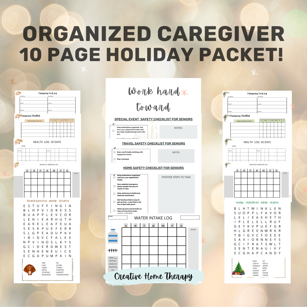 SENIOR CAREGIVER HOLIDAY HEALTH PRINTABLE PACKET - Creative Home Therapy