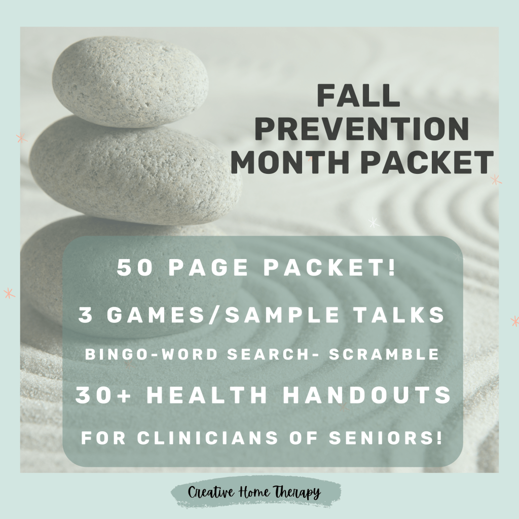 Fall Prevention Month for Senior Care, 3 Games and Inservices, plan for ...